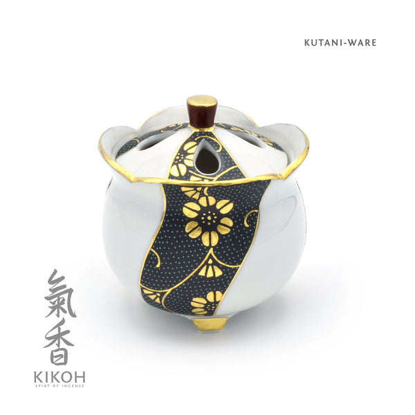 Shima Karakusa Kutani-Ware Koro - Kikoh Incense LLC